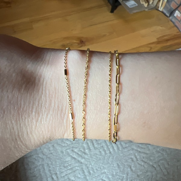 Two Delicate Bracelets Set, Dainty Bracelet Set, Two Minimalist ...