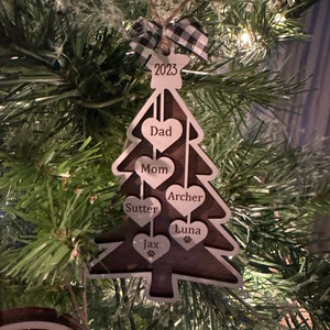 Personalized Family Christmas Tree Ornament 2024, With Family Member ...
