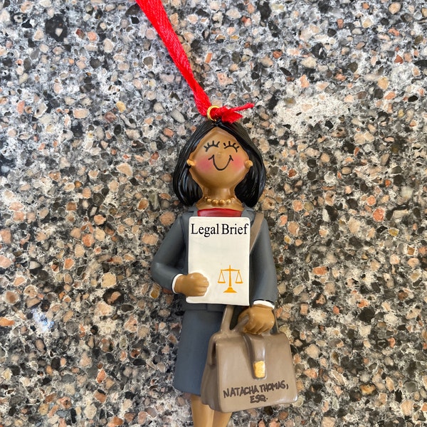 Personalized Lawyer Christmas Ornament - Personalized Attorney Female ...