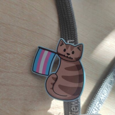 Pride Flag Cat Vinyl Sticker Pride Rainbow / Progress / - Etsy
