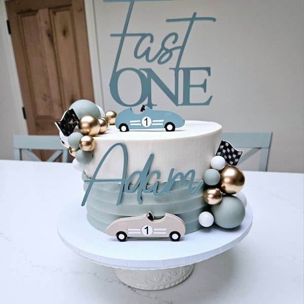 Acrylic 'fast One' Cake Topper: Racing Car Birthday Decor - Etsy UK