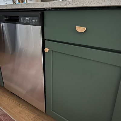 Wooden Hexagonal Handles With Single Black Decor, Wood Drawer Knobs ...