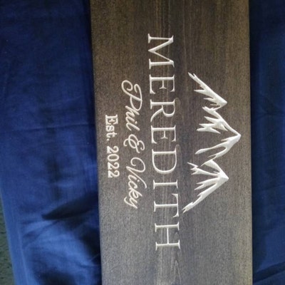 Personalized Engraved Mountain Wedding Heart Est Sign - Etsy