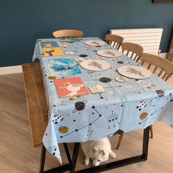 PVC Tablecloth Children Designs Colourful Fun Multiple Listing Wipe ...