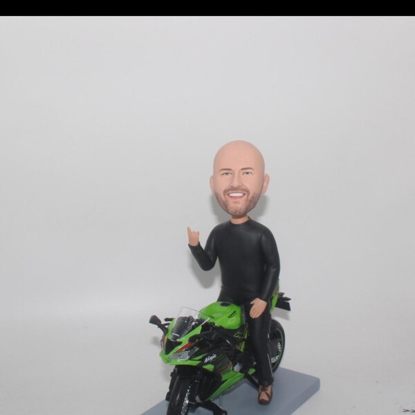 Custom Bobblehead on Motorcycle, Custom Racing Motorcycle Bobblehead ...