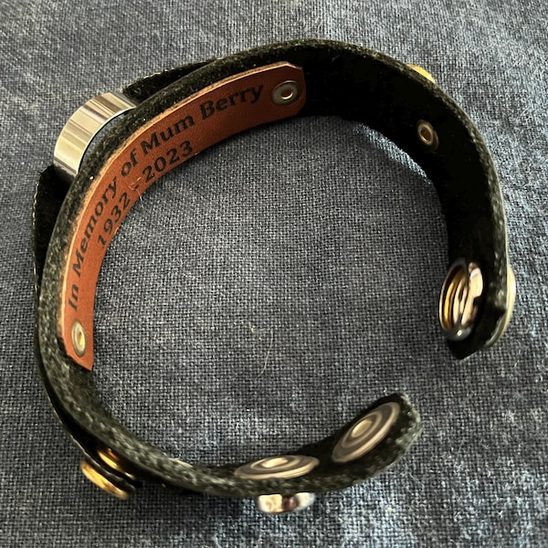 Adjustable Grief Bracelet, Handmade Leather Widow Bracelet, Wear a Ring ...