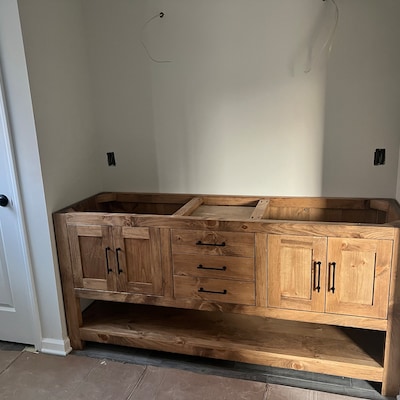 Custom Double Sink Bathroom Vanity Handmade, , Premium Hardware, Free ...