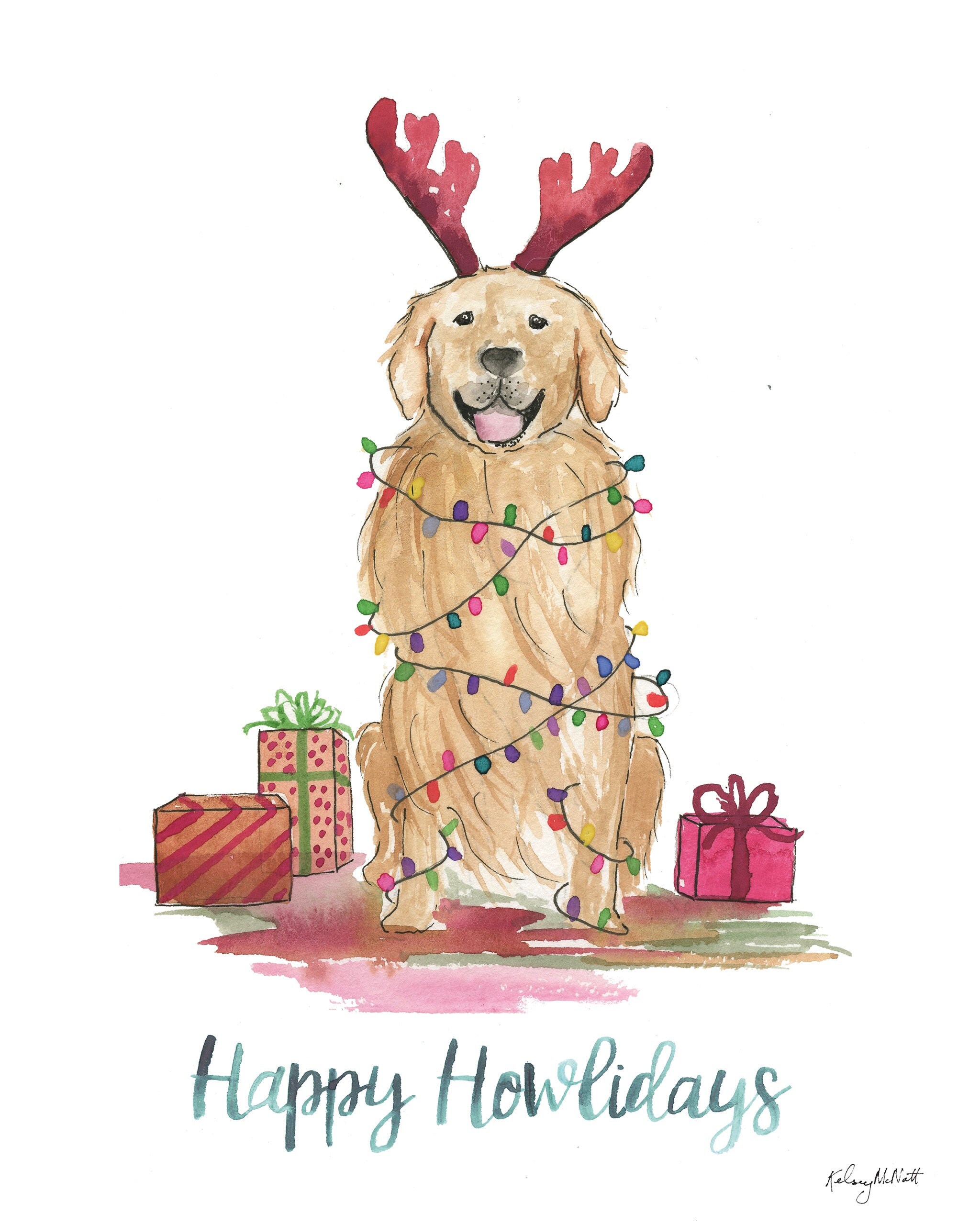 DIGITAL DOWNLOAD Christmas Dog Printable Happy Howlidays | Etsy