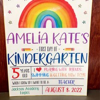 First Day of School Sign, Editable First Day of Kindergarten, First Day ...