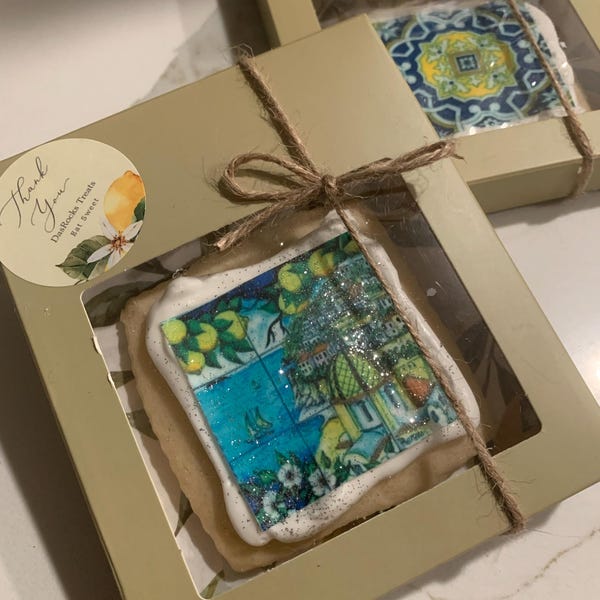 Mediterranean Tile Toppers Italian Ceramic Edible Images Positano Lemon ...