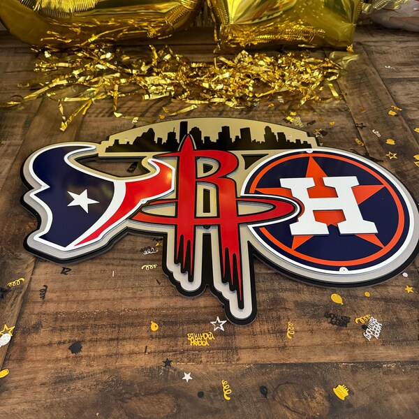 Houston Sports Teams Wall Décor in Silver - Etsy