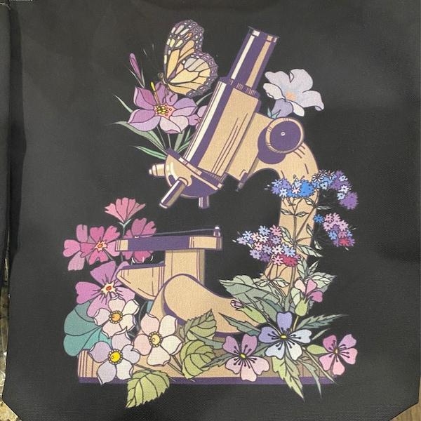 Microbiology Tote Bag, Microscope Canvas Tote for Microbiologist ...