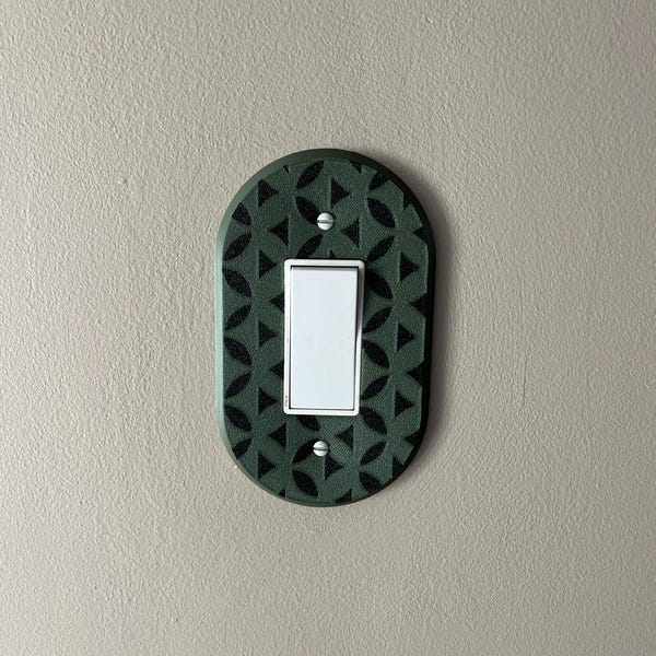 Vintage Oval-shaped Light Switch Plate Cover, Red Sunset Burst Rainbow ...