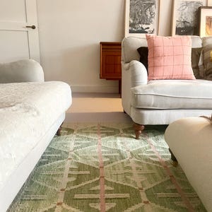 Scalloped Jute Rug, Light Blue Jute Scallop Boho Decor Handmade Rug ...