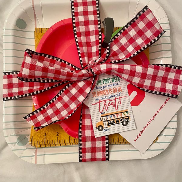 Dinners on Us Treat Tag/first Week of School Gift Tag for Dinner - Etsy