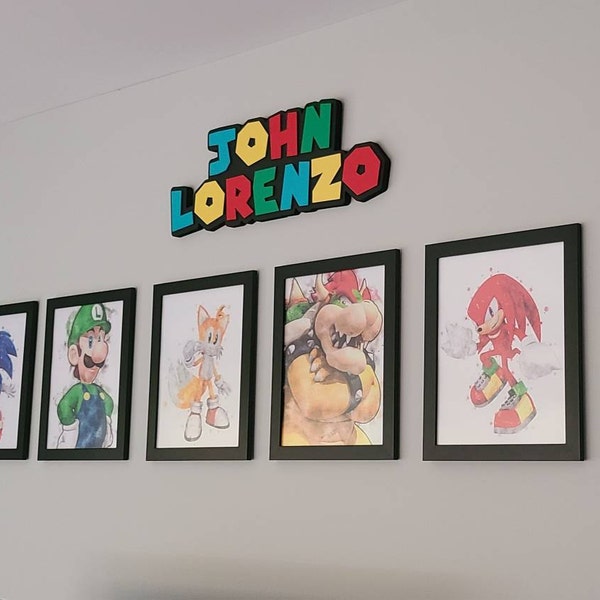Set of 5 Super Mario PRINTABLE Watercolor Room Decor Wall Art Poster ...