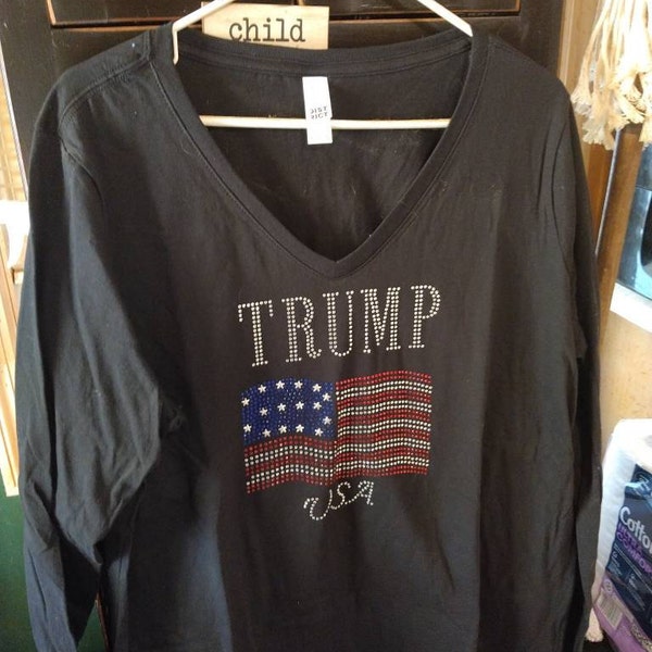 Wicked Halloween Holiday Rhinestone V Neck Long Sleeve Women's Bling ...