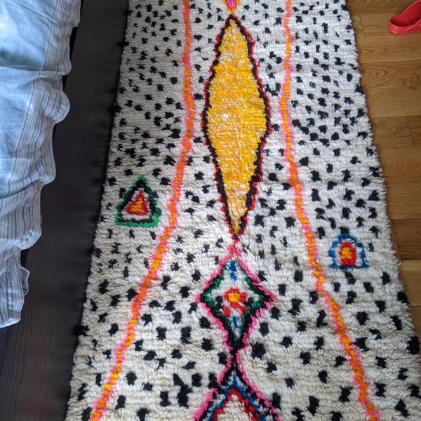 CUSTOM Moroccan Handmade Carpet , Black and White Beni Ourain Rug ...