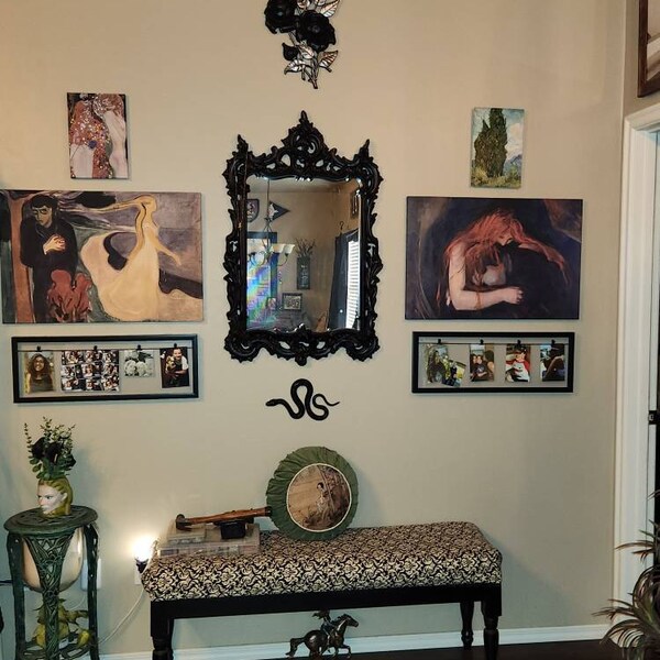 Dark Cottagecore Mirror, Rose Garden, Princess Mirror, Large Black ...