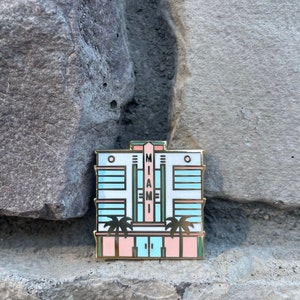 Miami Art Deco Building Enamel Pin - Etsy