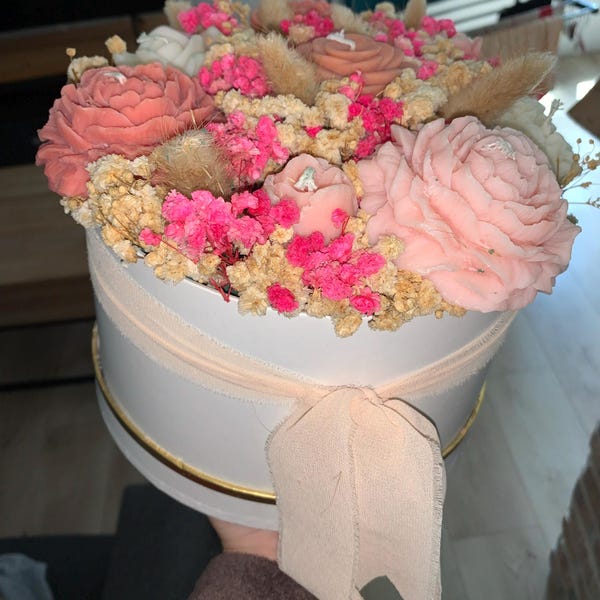 Candle Flower Gift Box Medium Size - Etsy