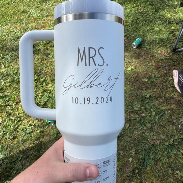 Personalized Mr. and Mrs. Stanley Tumbler, Personalized Wedding Tumbler ...