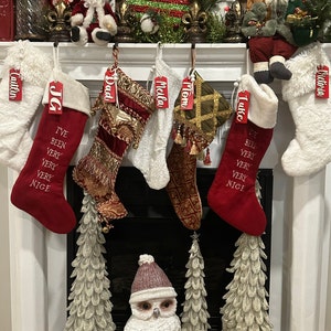 Personalized Christmas Stocking Tag, Stocking Tag With Beads, Country ...