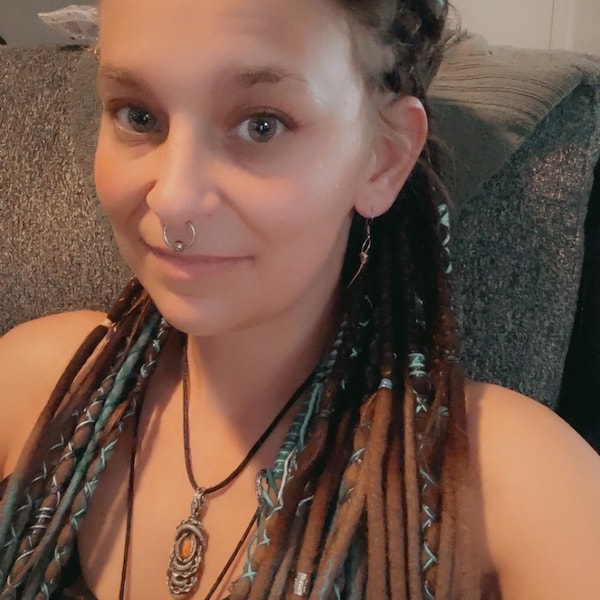 Handmade Wool Dreadlocks, Brown and Blue With Beads (lightweight, Soft ...
