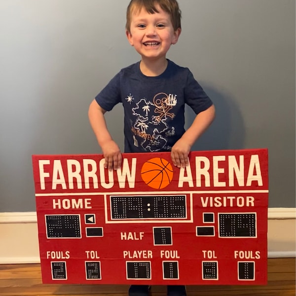 Basketball Scoreboard | Various Sizes | Hanging Wood Artwork | Sports ...
