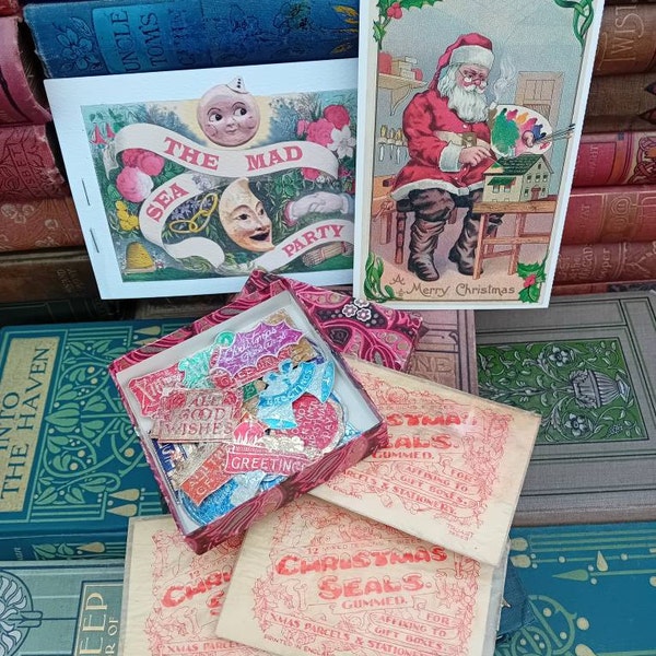 6 1920s Christmas Cracker Labels - Etsy