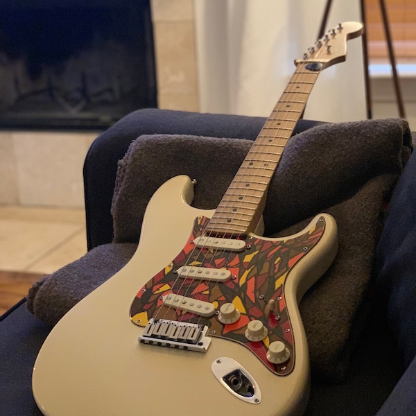 Sue’s Handpainted Telecaster Pickguard With Neck Holes Wildflowers 5 - Etsy