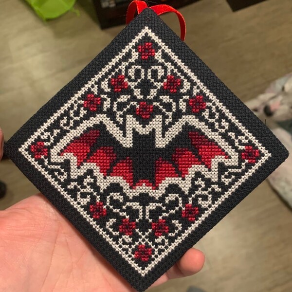 Gothic Bat Ornament - Gothic Cross Stitch Pattern - Gothic Christmas ...
