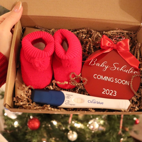 Christmas Gender Reveal Gift Box Surprise Baby Boy Gender Reveal Box ...