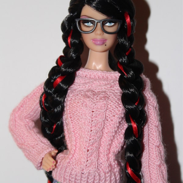 Brb Doll Pink Dress Jaket Handmade 12 Inch Doll Clothing Crochet Set 1/ ...