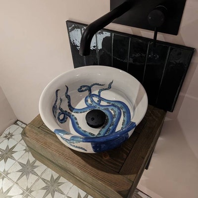 Bathroom Octopus Vessel Round Sink Basin, Bathroom Above Countertop ...