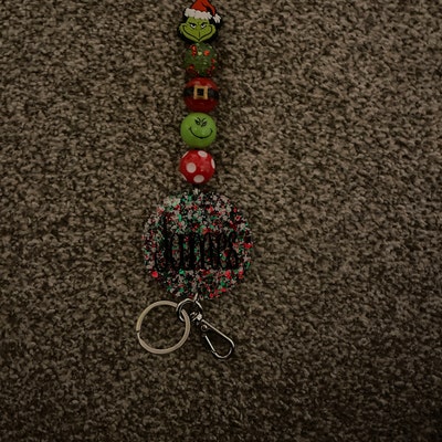 Red, White, and Blue Leopard Print Silicone Bead Keychain Wristlet - Etsy