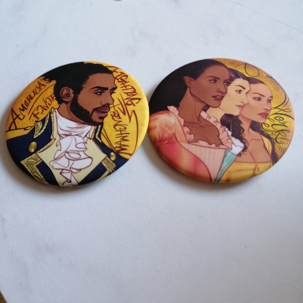 Hamilton Musical Velvet Silk Matte Pin Buttons (alexander Hamilton ...
