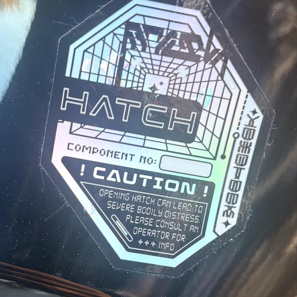 Cyberpunk Hatch Holographic Decal - Lost Containment Futuristic Vinyl ...