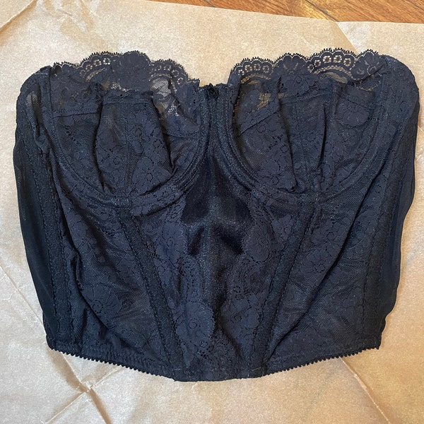 Handmade Designer "black Swan" Bustier 75B/34B, Upcycled Corset Top ...