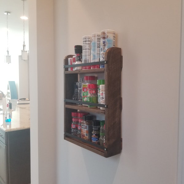 Rustic Reclaimed Wood Spice Wall Rack, Essential Oil Storage - Etsy