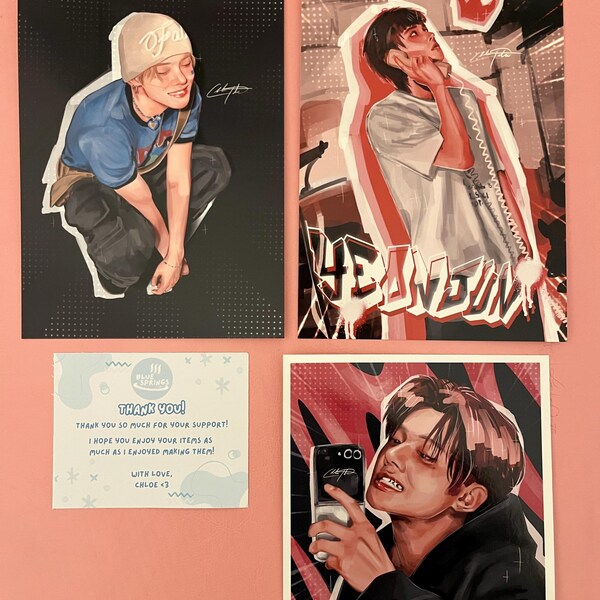 ATEEZ Art Print Digital Drawing Flower Headshot Portrait Hongjoong ...