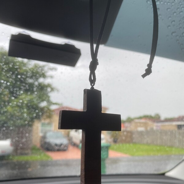 Rear View Mirror Cross, Design-lg-p, Wooden Cross, Christian Jewelry ...