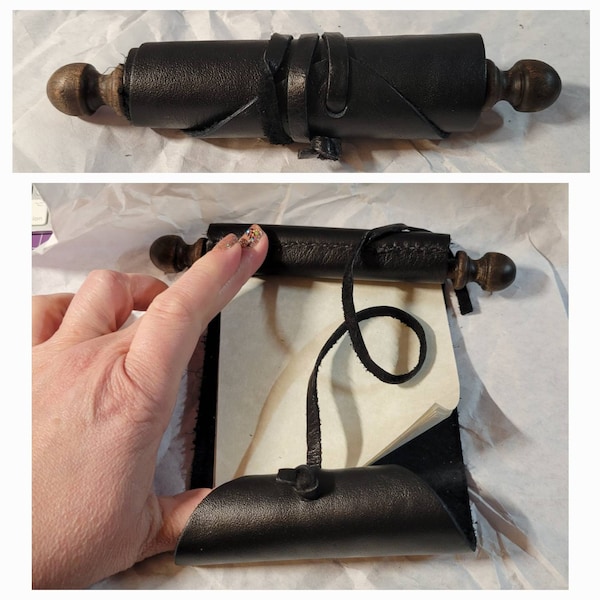 Leather Mini Pocket Scroll Parchment COLORS - Etsy