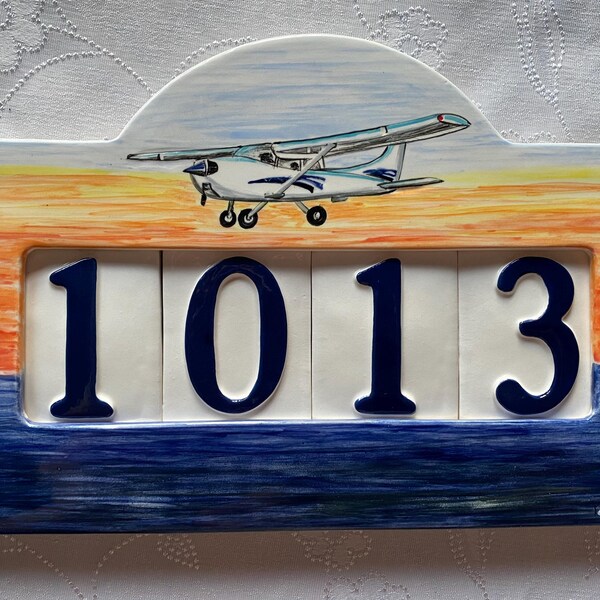 Custom Hand Painted Ceramic House Number Tile, Placque, or Sign - Etsy