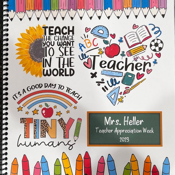 Teacher Book Cover 8.5 X 11 Inches Notebook Journal Cover Sublimation ...