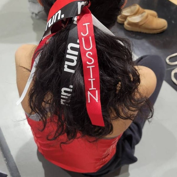 Run Ponytail Streamer/track and Field Ponytail Streamer/run Hair Bow ...