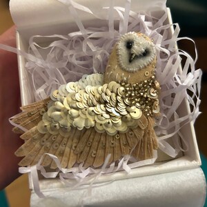 The Dove Wedding Brooch, Embroidered Pigeon Brooch, Beaded White Bird ...