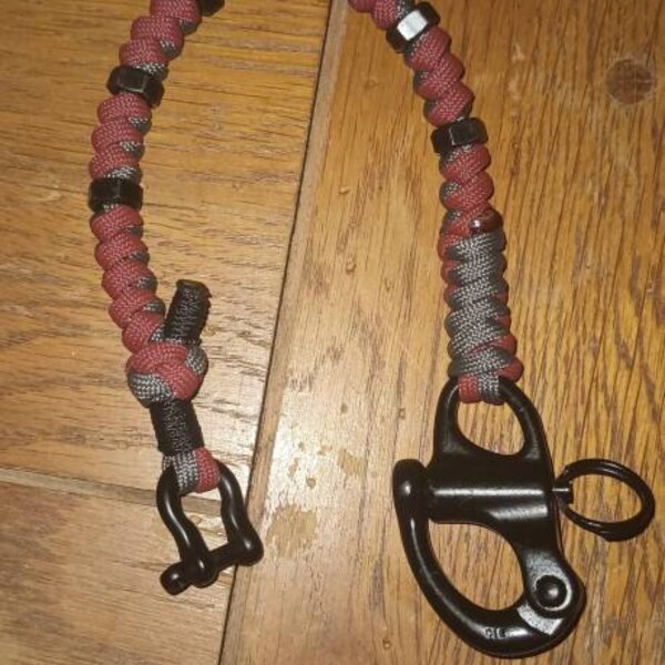 Thin Red Line EDC Wallet Chain Style Lanyard - Etsy
