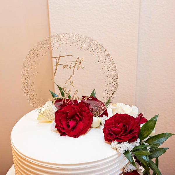 Personalized Cake Topper, Custom Cake Topper, Engraved Clear Acrylic ...