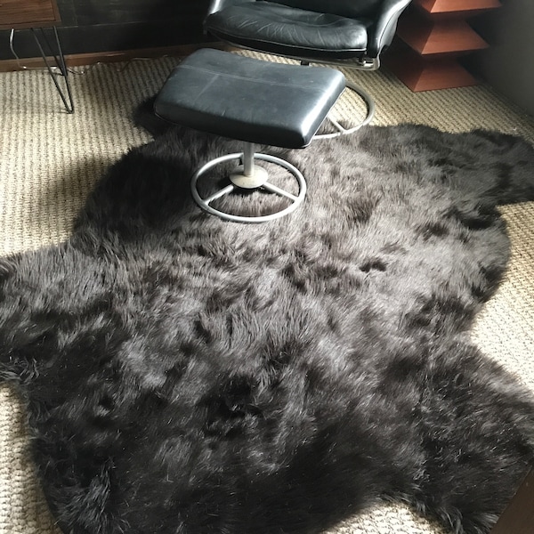 Faux Fur Buffalo Pelt Rug, Golden Brown Plains Buffalo, Sheepskin Rug ...